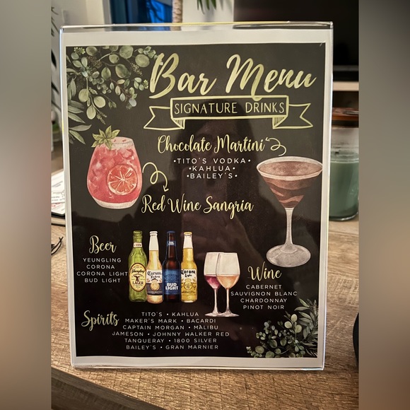 Party Supplies | Two Acrylic Cocktail Menu Holders | Poshmark